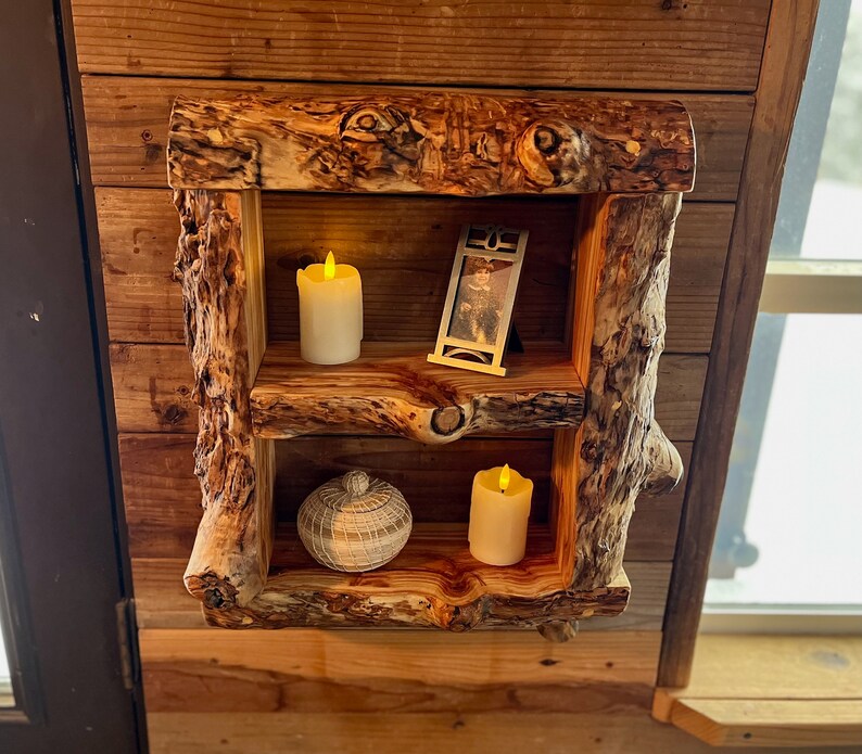 Live Edge Aspen Log Wall Shelf Rustic Entryway Shelf - Etsy