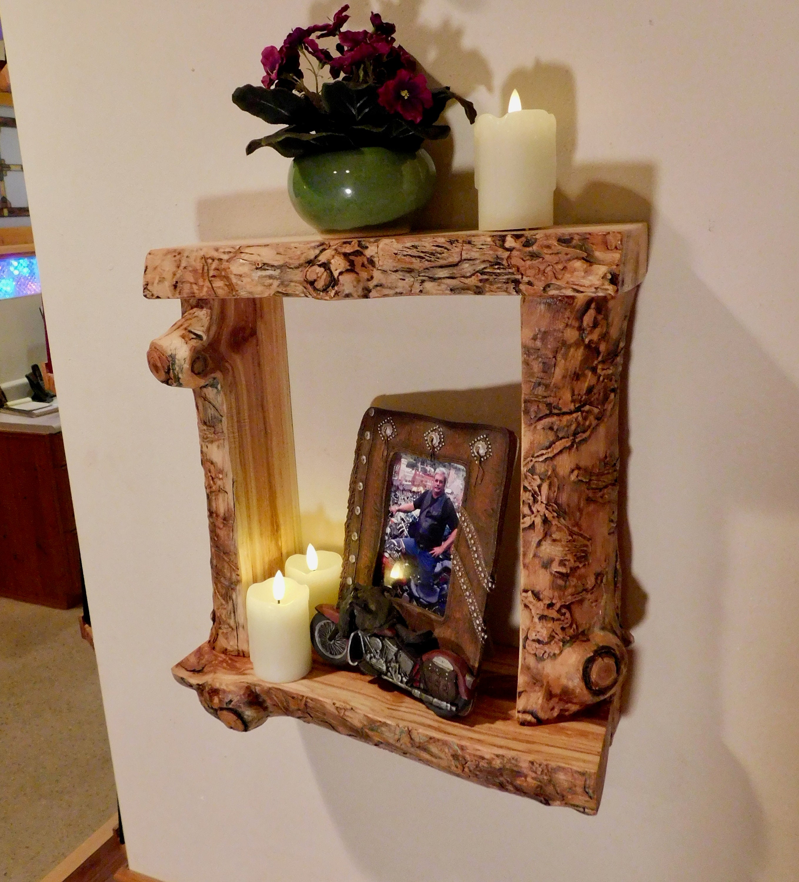 Rustic Shadow Box, Memorial Shelf Shrine Shelf Alter Display Bible ...