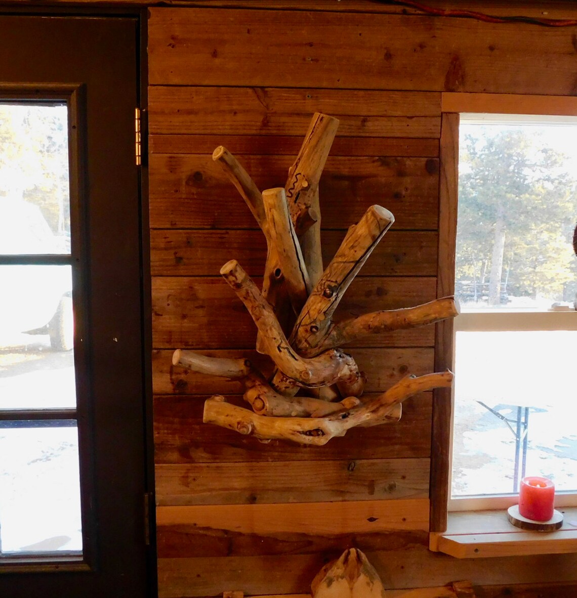 Branch Coat Tree Tree Sculpture Rustic Hat Rack Wood Wall Art Coat Rack ...