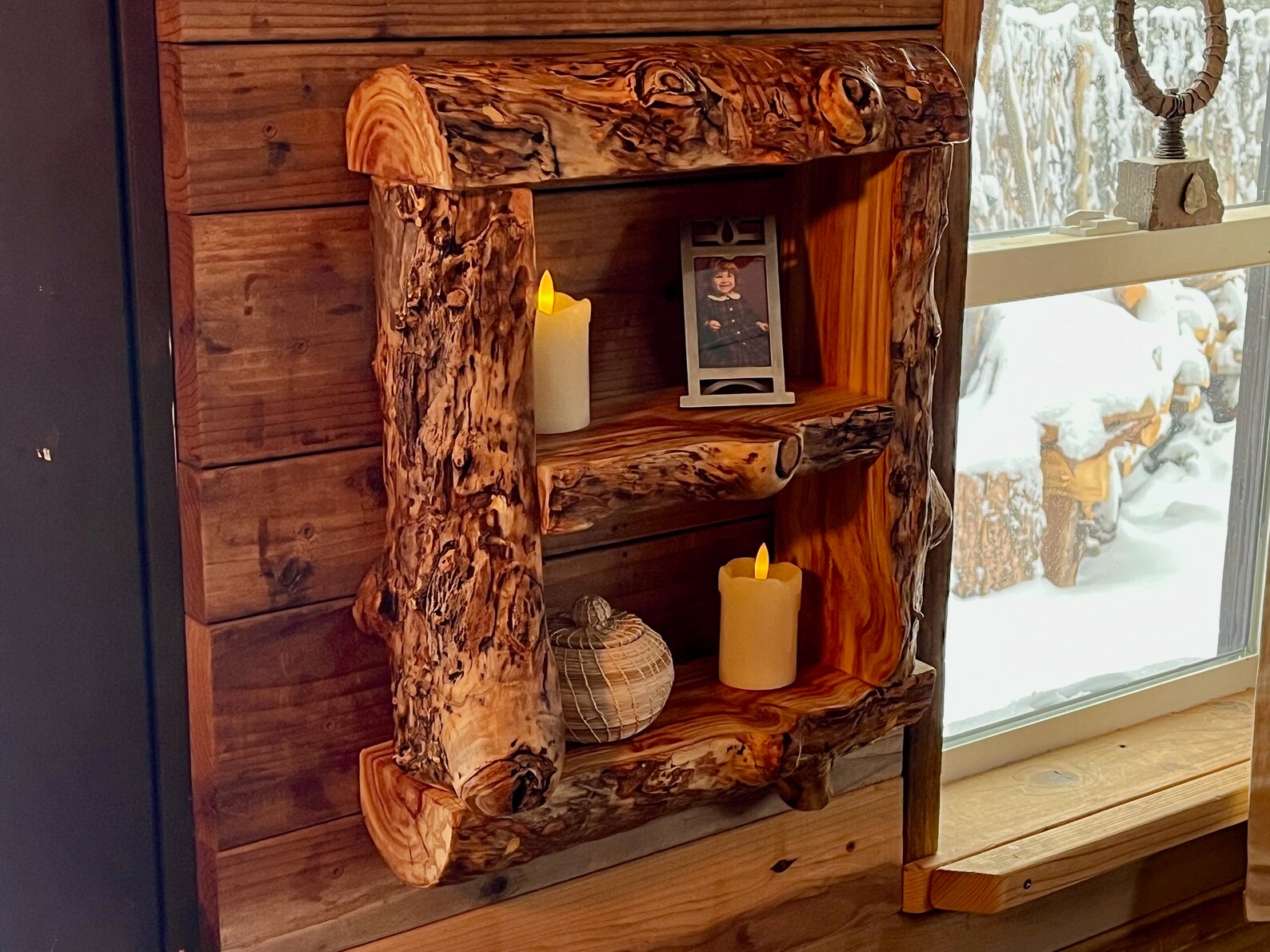 Live Edge Aspen Log Wall Shelf Rustic Entryway Shelf - Etsy