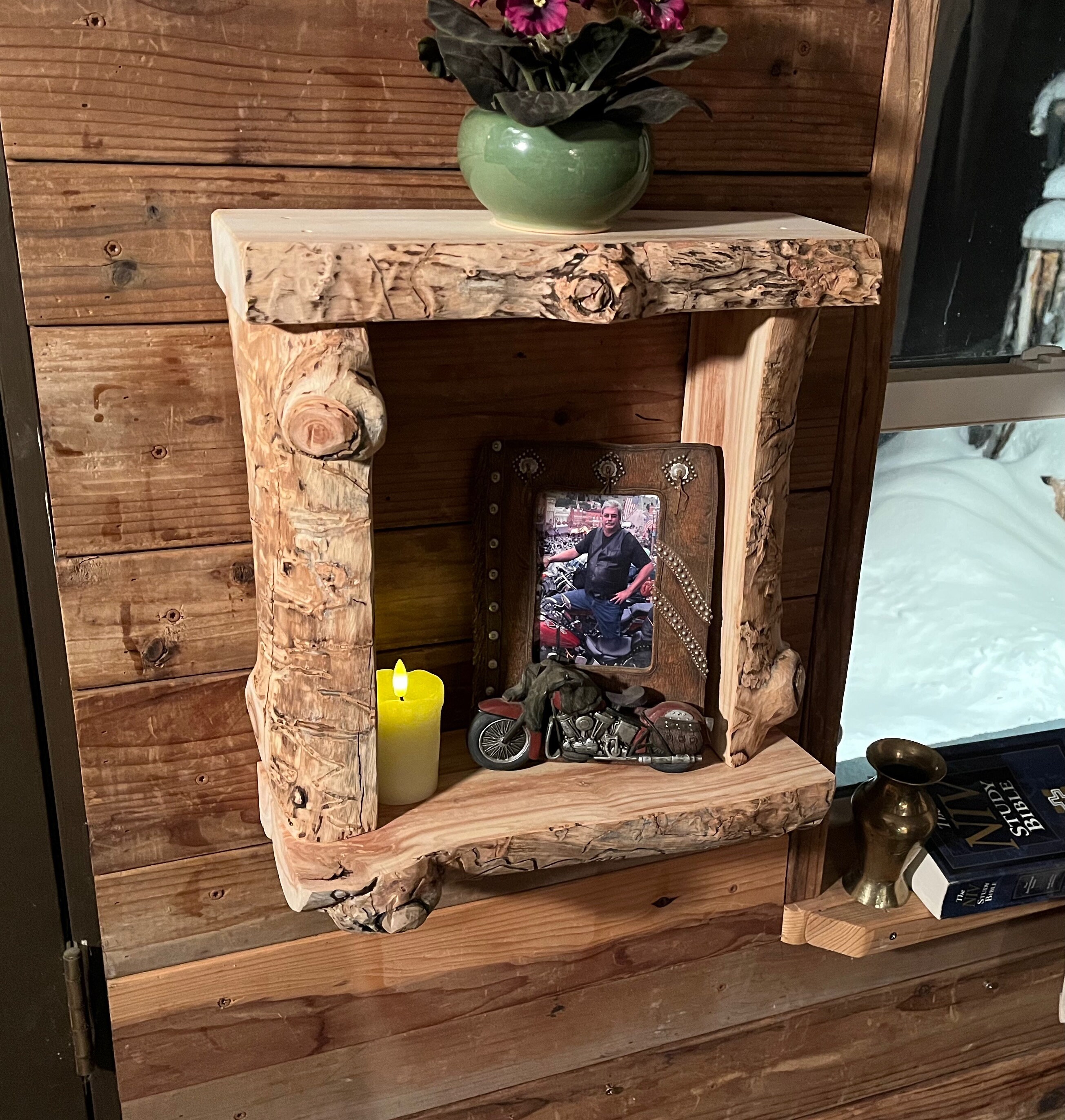 Rustic Shadow Box, Memorial Shelf Shrine Shelf Alter Display Bible ...