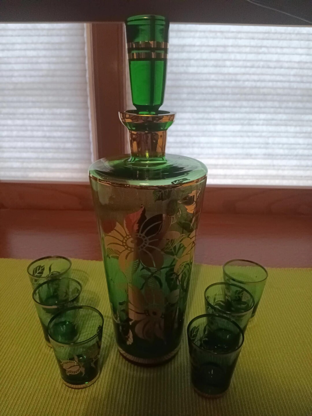 Vintage CZECH Bohemian Art Glass Genuine Jeweled MURMAC Decanter and ...
