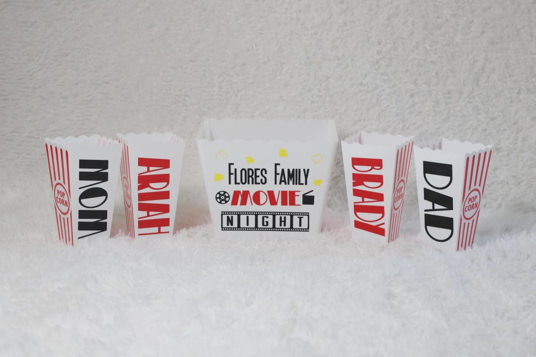 Custom Popcorn Bucket | Family Movie Night | Personalized Popcorn ...