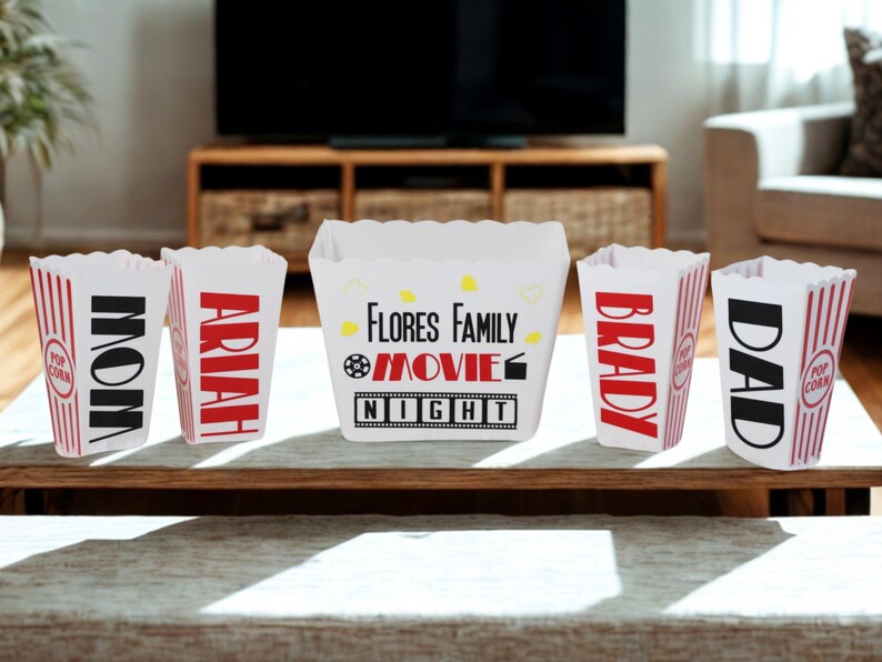 Custom Popcorn Bucket | Family Movie Night | Personalized Popcorn ...