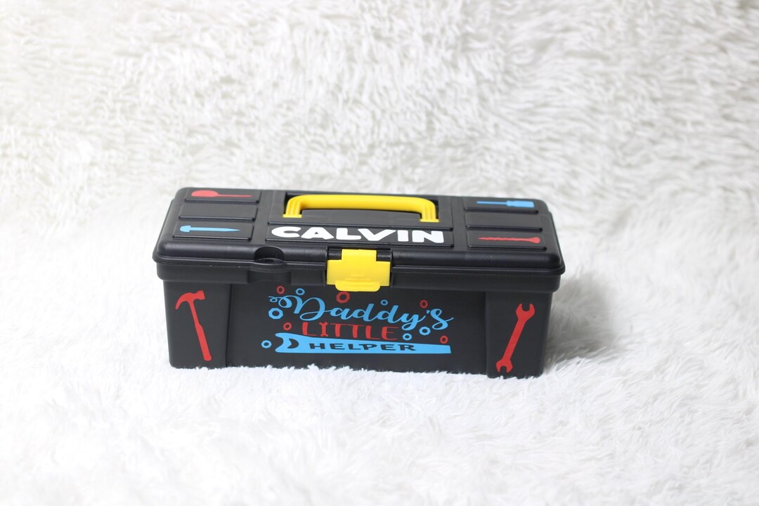 Personalized Daddy's Little Helper Tool Box | Custom Vinyl Name ...