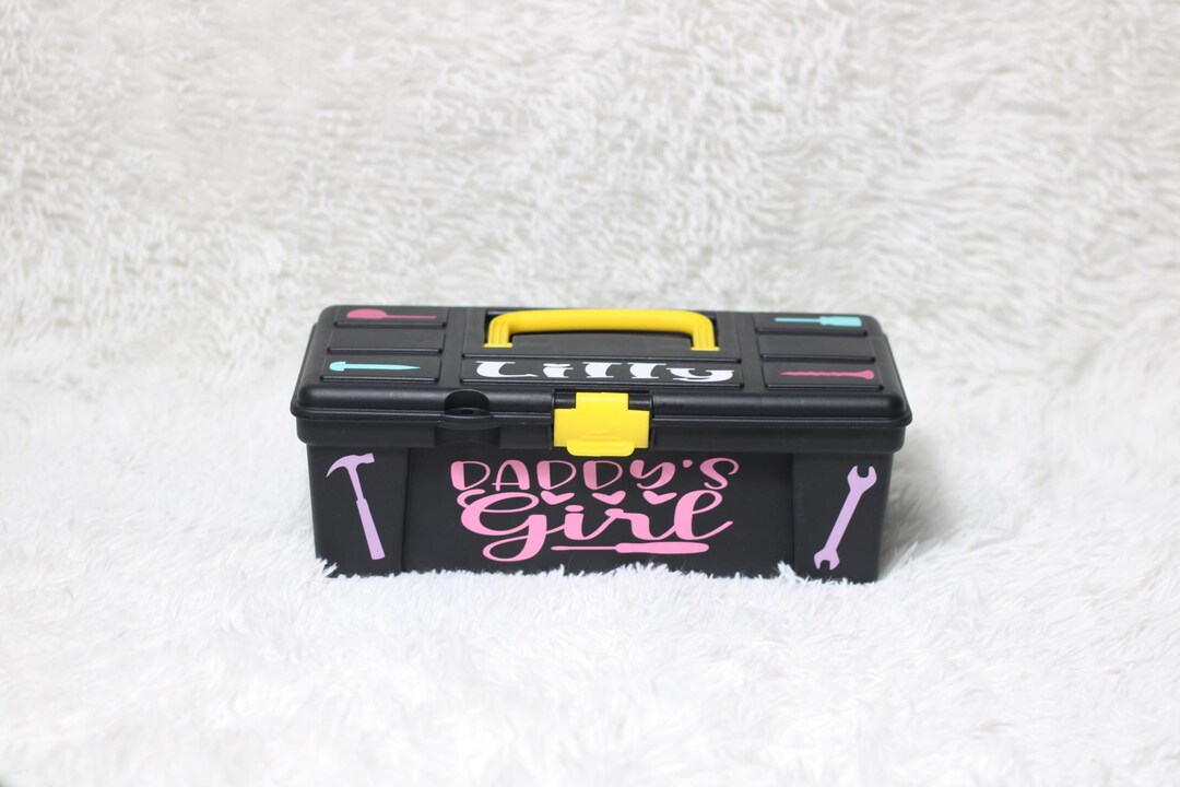 Personalized Daddy's Girl Tool Box | Custom Vinyl Name, Storage Case - Etsy
