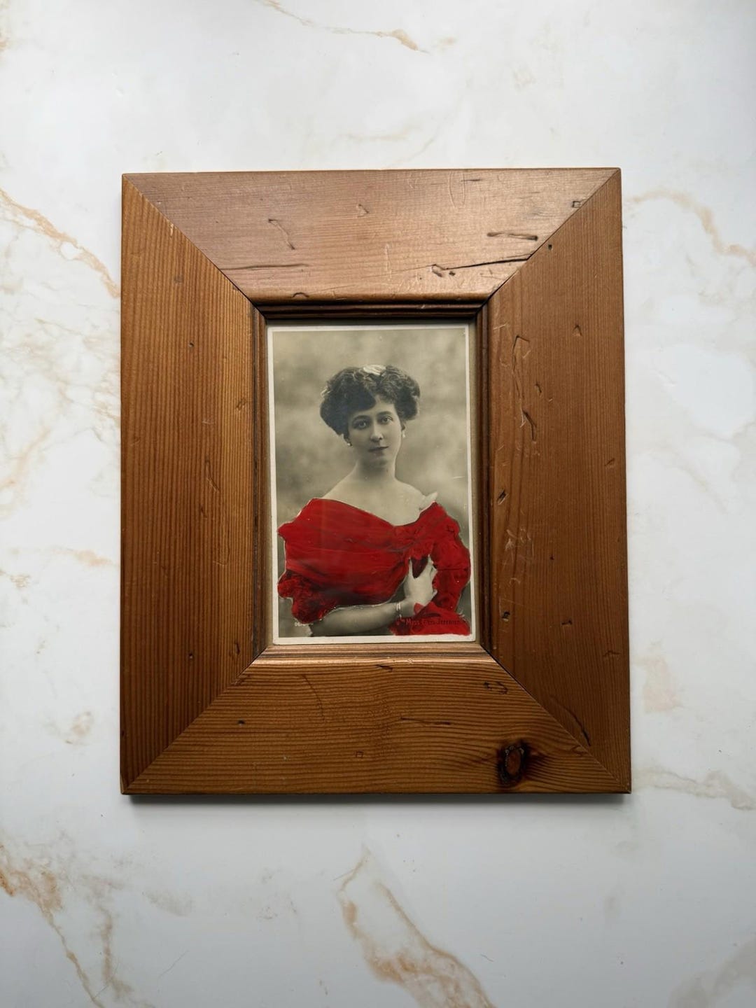 Antique Edwardian Hand Tinted Postcard Portrait, Miss Ellis Jeffries ...