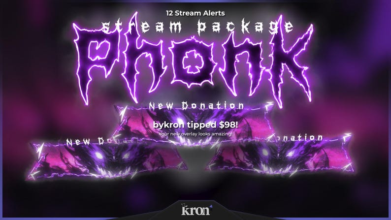 Phonk Stream Overlay, Animated Alerts & Widgets Twitch Overlay (digital ...