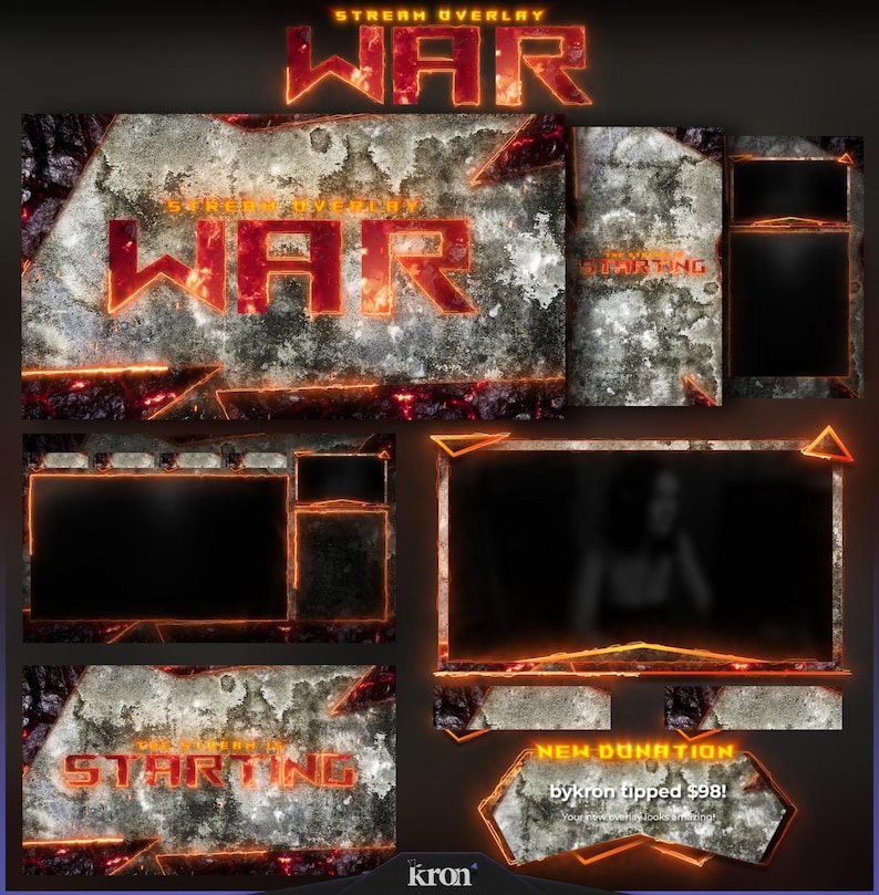 War Stream Overlay Pack – Animated Scenes, Alerts Twitch Overlay ...