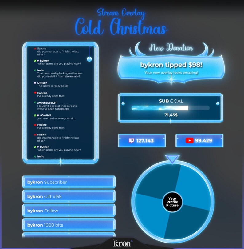 Cold Christmas Stream Overlay Pack, Animated Scenes, Alerts, Widgets ...