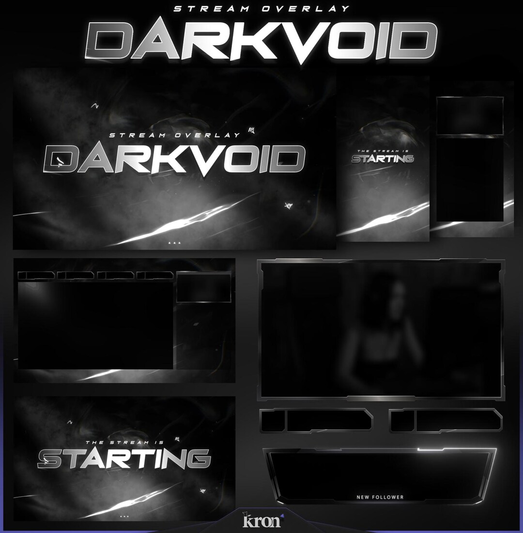 Dark Void Stream Overlay Pack, Animated Scenes, Alerts, Widgets, Twitch ...