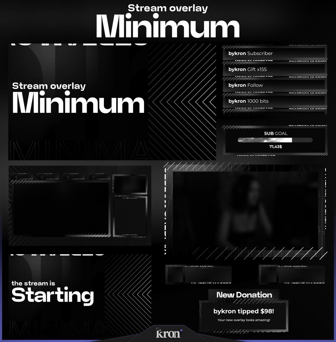 Minimum Stream Overlay Pack, Animated Scenes, Alerts, Widgets, Twitch ...