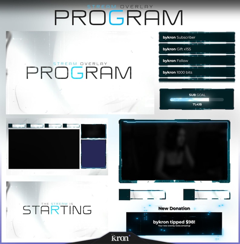 Program Stream Overlay Pack, Animated Scenes, Alerts, Widgets, Twitch ...