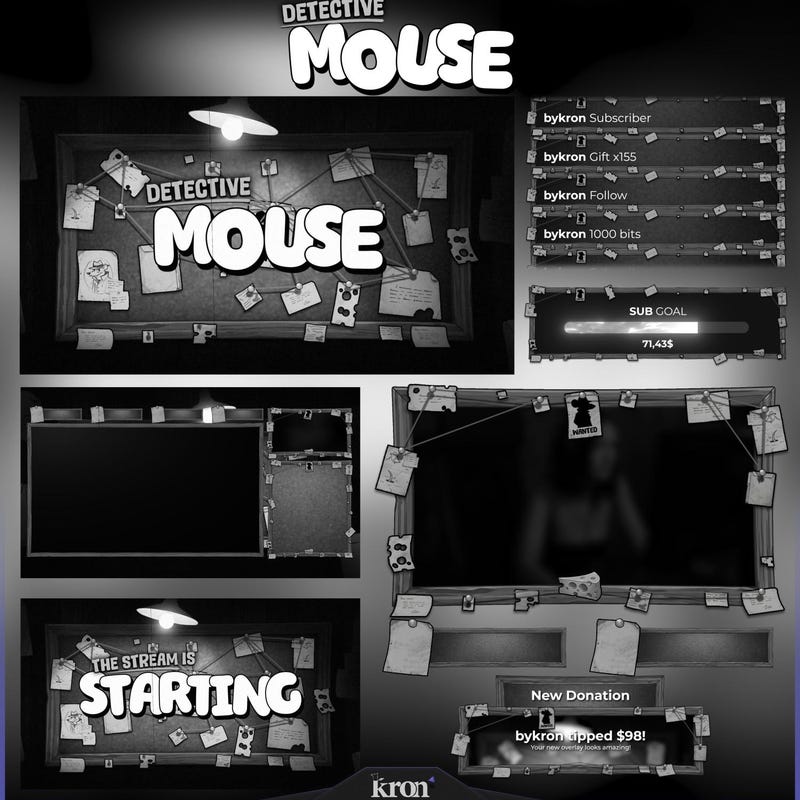 Detective Twitch Overlays - Etsy