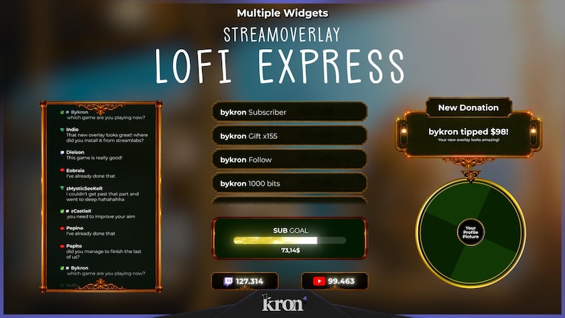 Lofi Express V2 Stream Overlay Pack, Animated Scenes, Alerts, Widgets ...