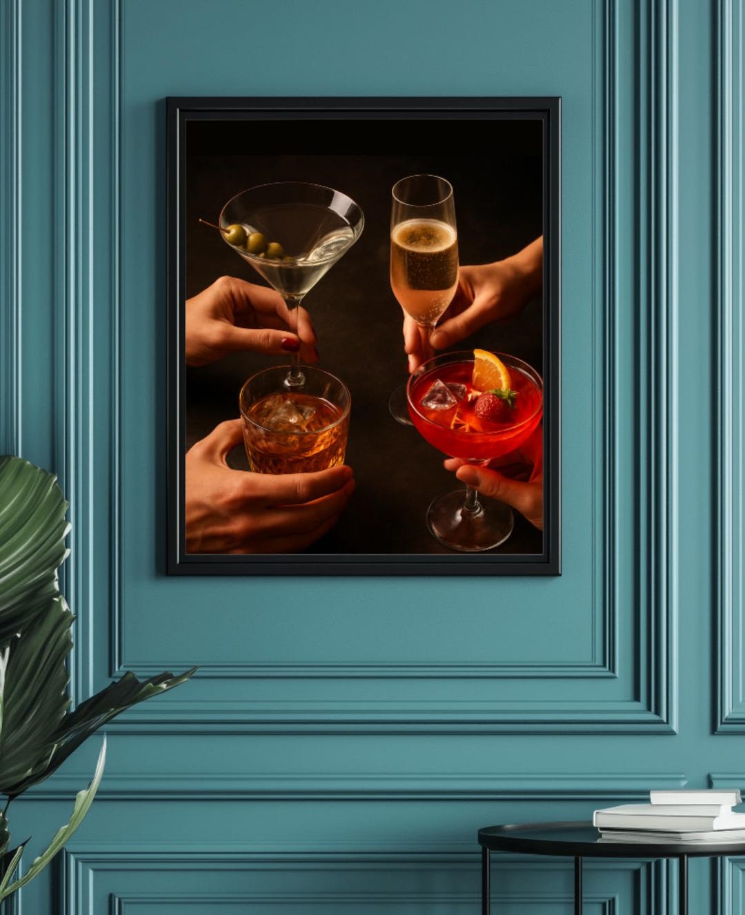 Minimalist Cocktail Art Print – Modern Bar Drinks Illustration (digital ...