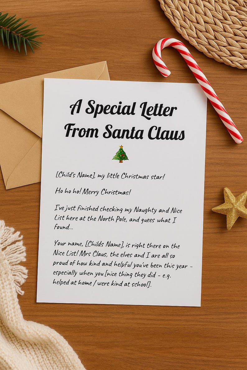 Editable Santa Letter | Personalised Christmas Letter From Santa ...