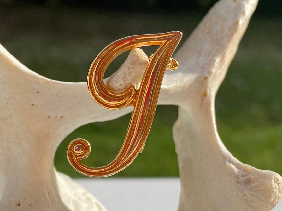 Cute Gold Tone Letter G Pin - Etsy