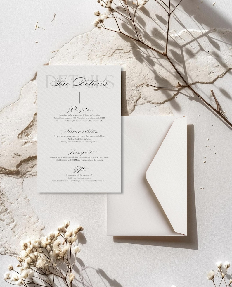 Wedding Invitation Suite Template Editable Photo Invite Set Minimal ...