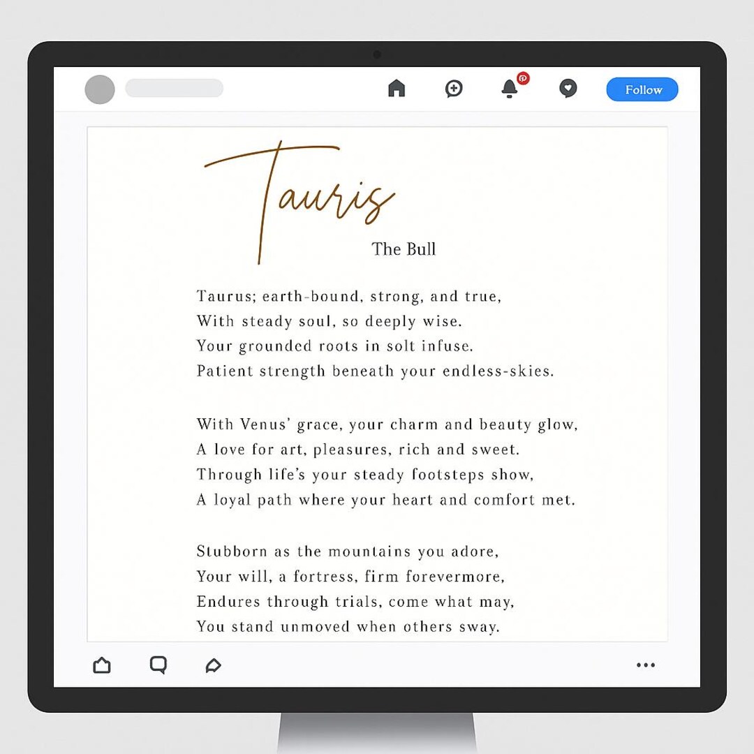 Zodiac Poetry Art: Celestial Social Media Post (digital Download) - Etsy
