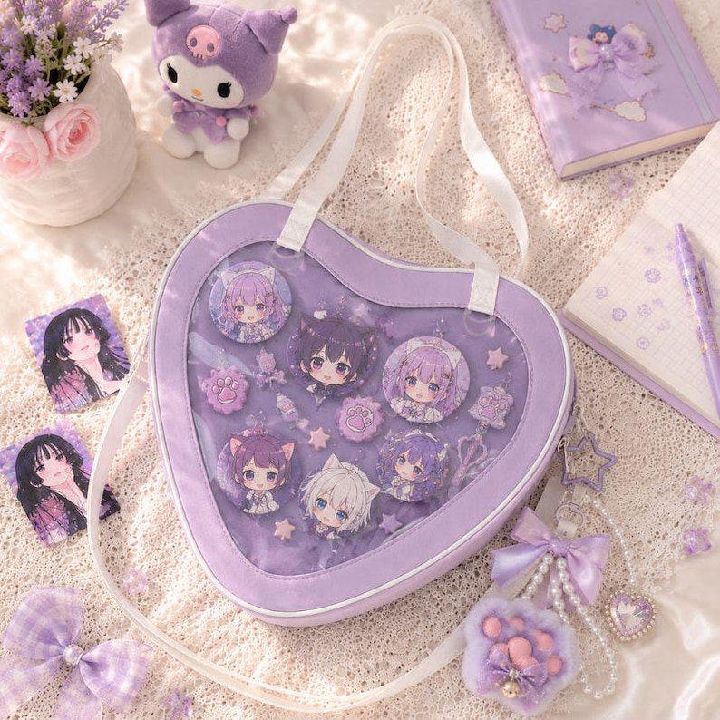 Kawaii Ita Bag: Pin Display Transparent Pocket Crossbody Shoulder Bag ...