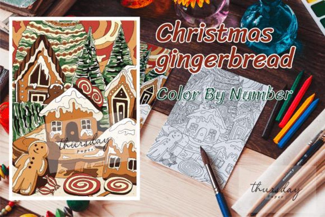 Christmas Gingerbread Color by Number | Printable A-Z Coloring Book ...