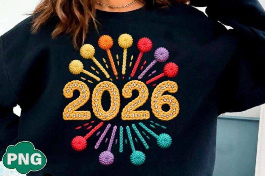Happy New Year 2026 Png, Colourful PNG Digital Design Instant Download ...