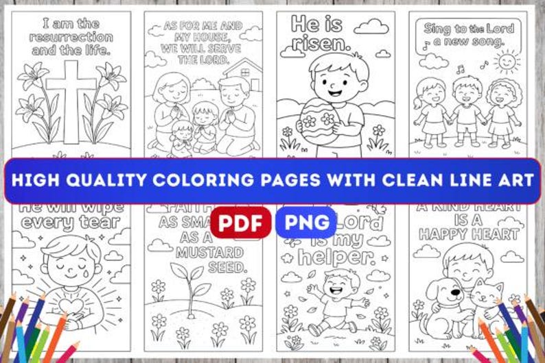 Bible Verse Coloring Book for Kids (20 Pages) - Etsy