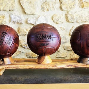 Vintage Brown Soccer Ball - Football - FREE CUSTOMIZATION - Embossing ...