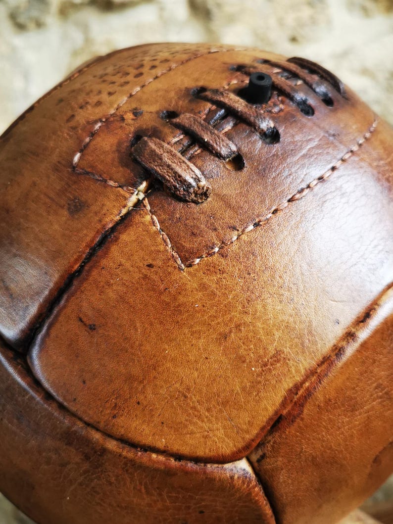 Vintage Leather Soccer Ball – Honey Finish – Personalized Name ...