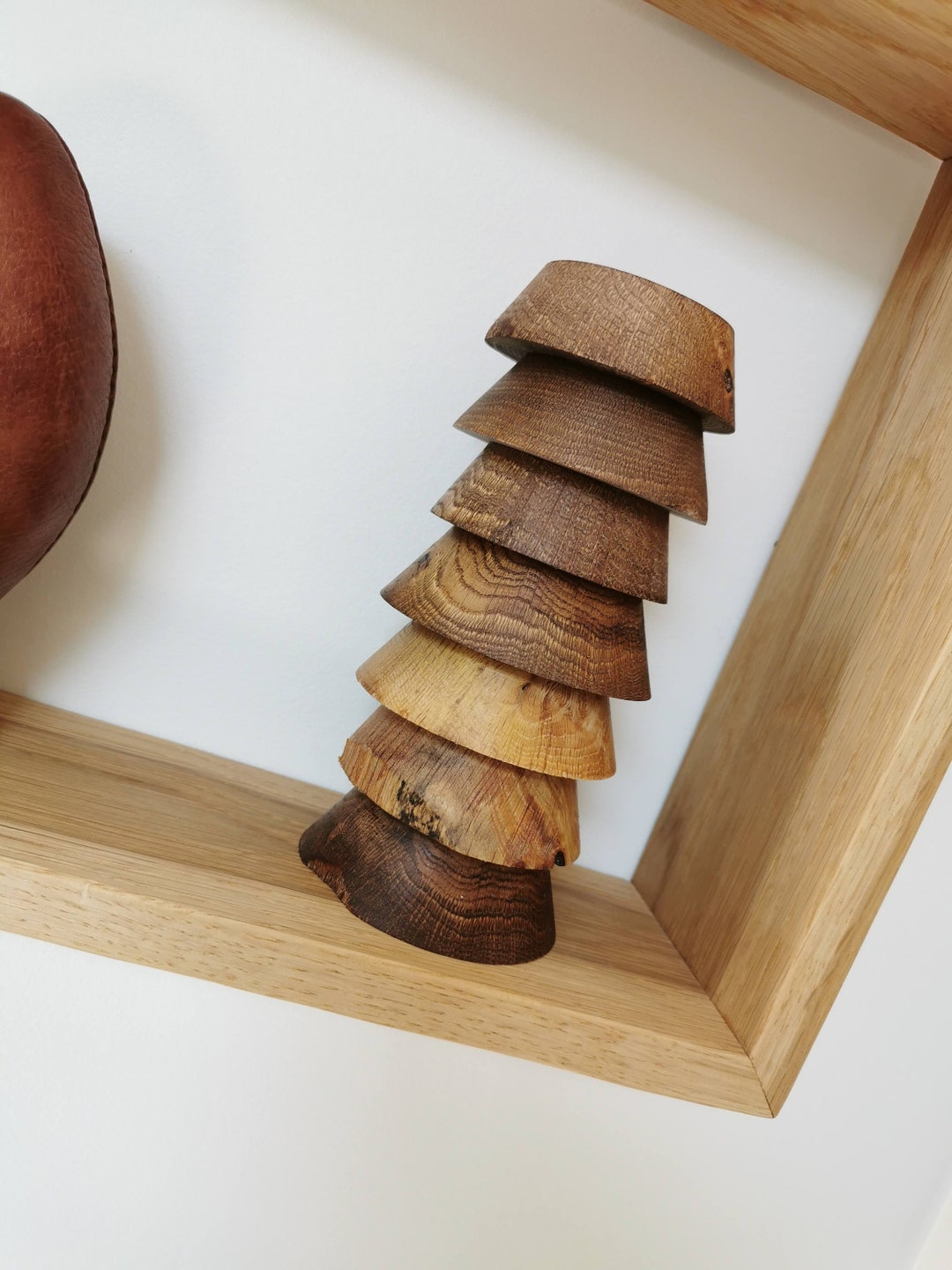 Oak WOOD BALL STAND Available in Multiple Colors - Medium Size Stand ...