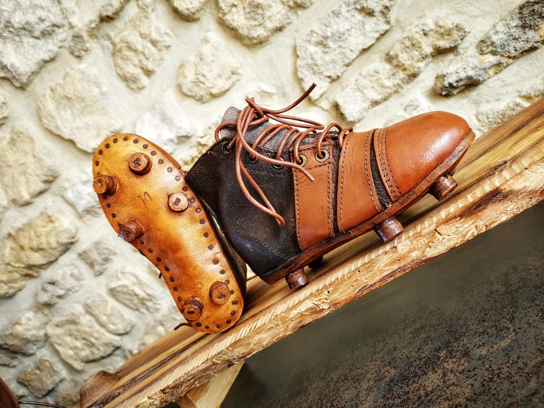 Mini Football Boots Vintage Style – Handmade Leather Mini Crampons ...