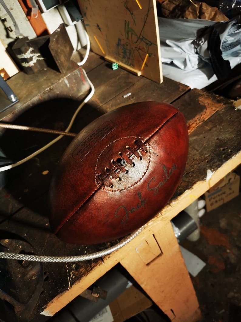 Vegetable Tanned LEATHER VINTAGE RUGBY Ball Available in Burgundy (red ...