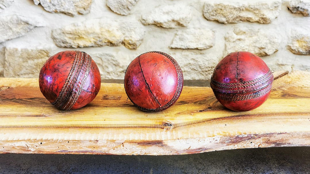 Vintage Leather Cricket Ball 1930–1980 – Handmade Sports Decor ...