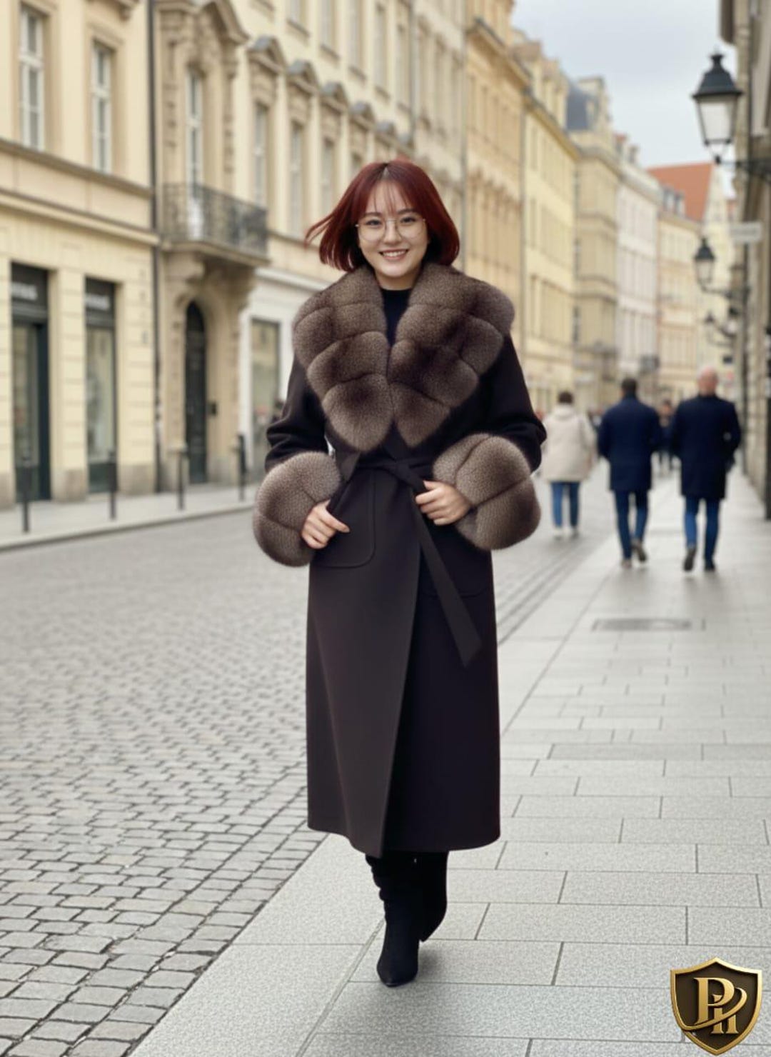 Cashmere Black Coat - Sable Fox Fur Collar & Cuffs, Cape Style - Etsy