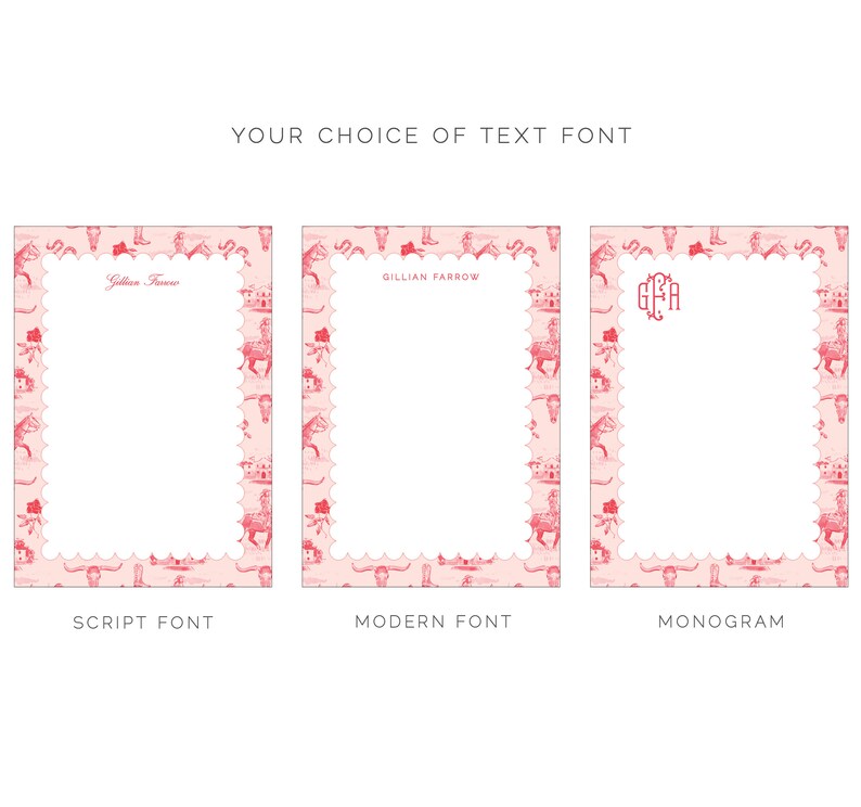 Vintage Pink Cowgirl Toile Notepad Western Preppy Note Pad - Etsy
