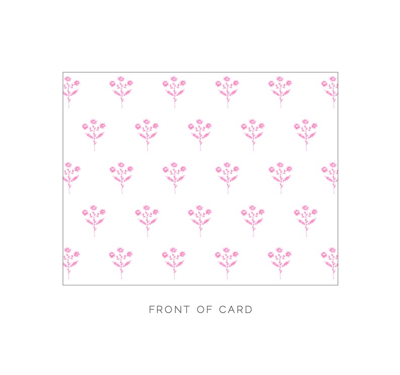 Personalized Stationery Pink Floral Pattern Preppy Note - Etsy