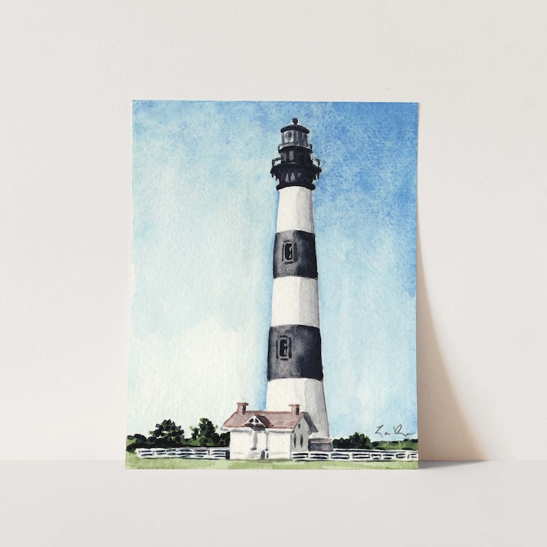Art Print Bodie Island Lighthouse North Carolina Art Outer - Etsy