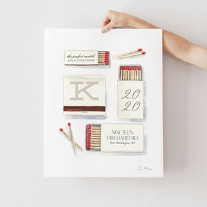 Custom Matchbooks Art Print, Couple Gift, Wedding Matches Collage ...