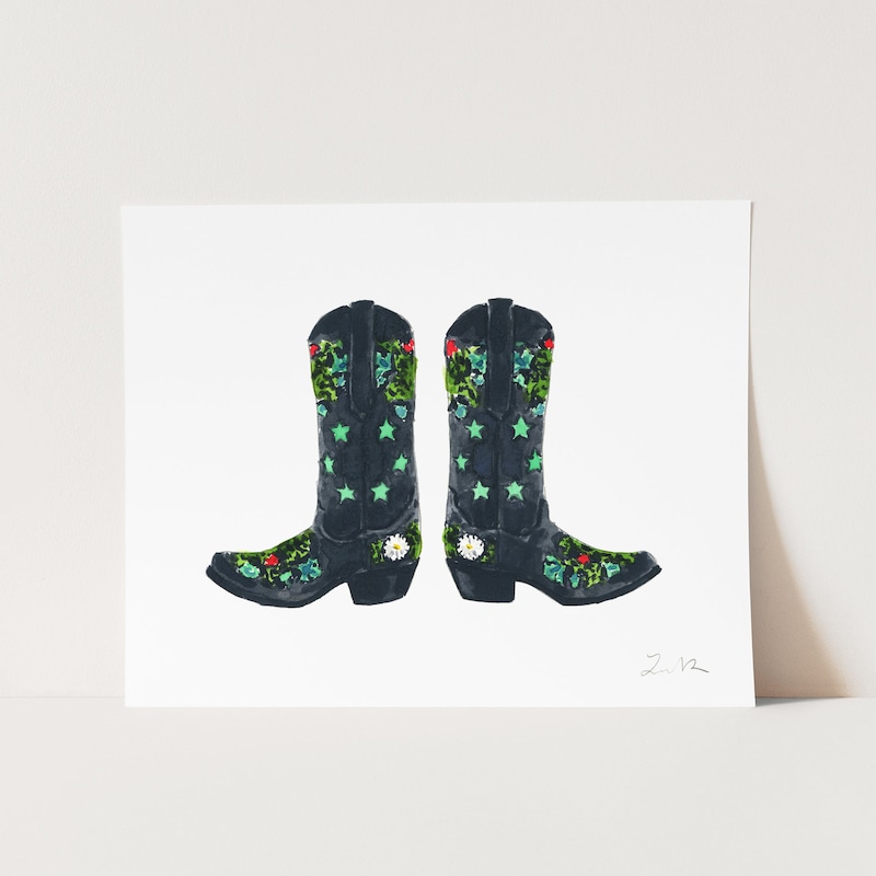 Cowboy Boot Art - Etsy