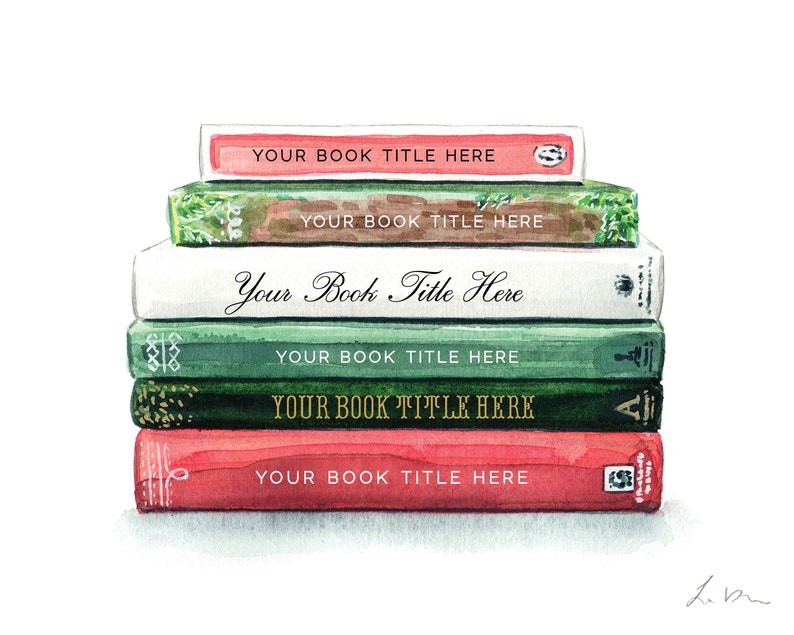 Personalized Art Print Custom Book Stack No. 7 Favorite - Etsy