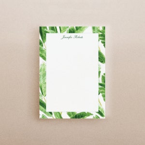 Personalized Notepad Green Banana Leaf Pattern - Your Name or Message ...