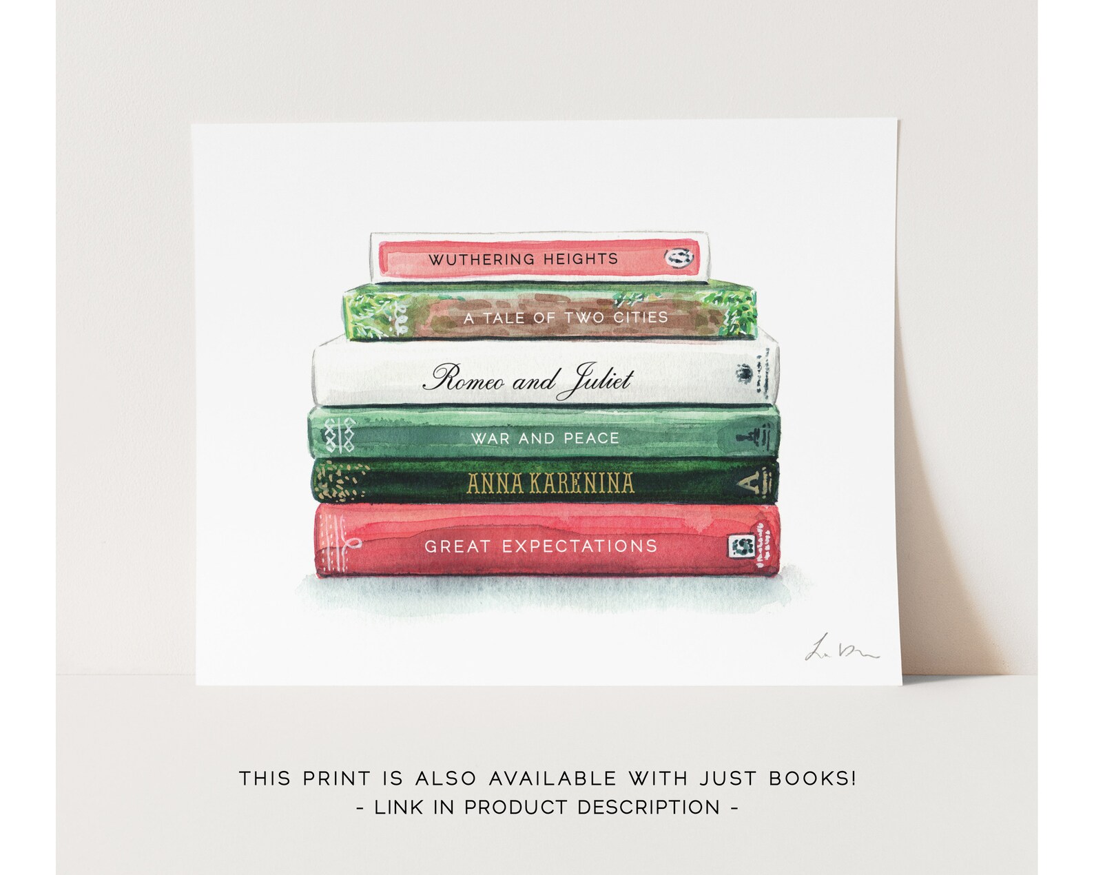 Custom Book Stack Watercolor Art Print Favorite Books Art - Etsy