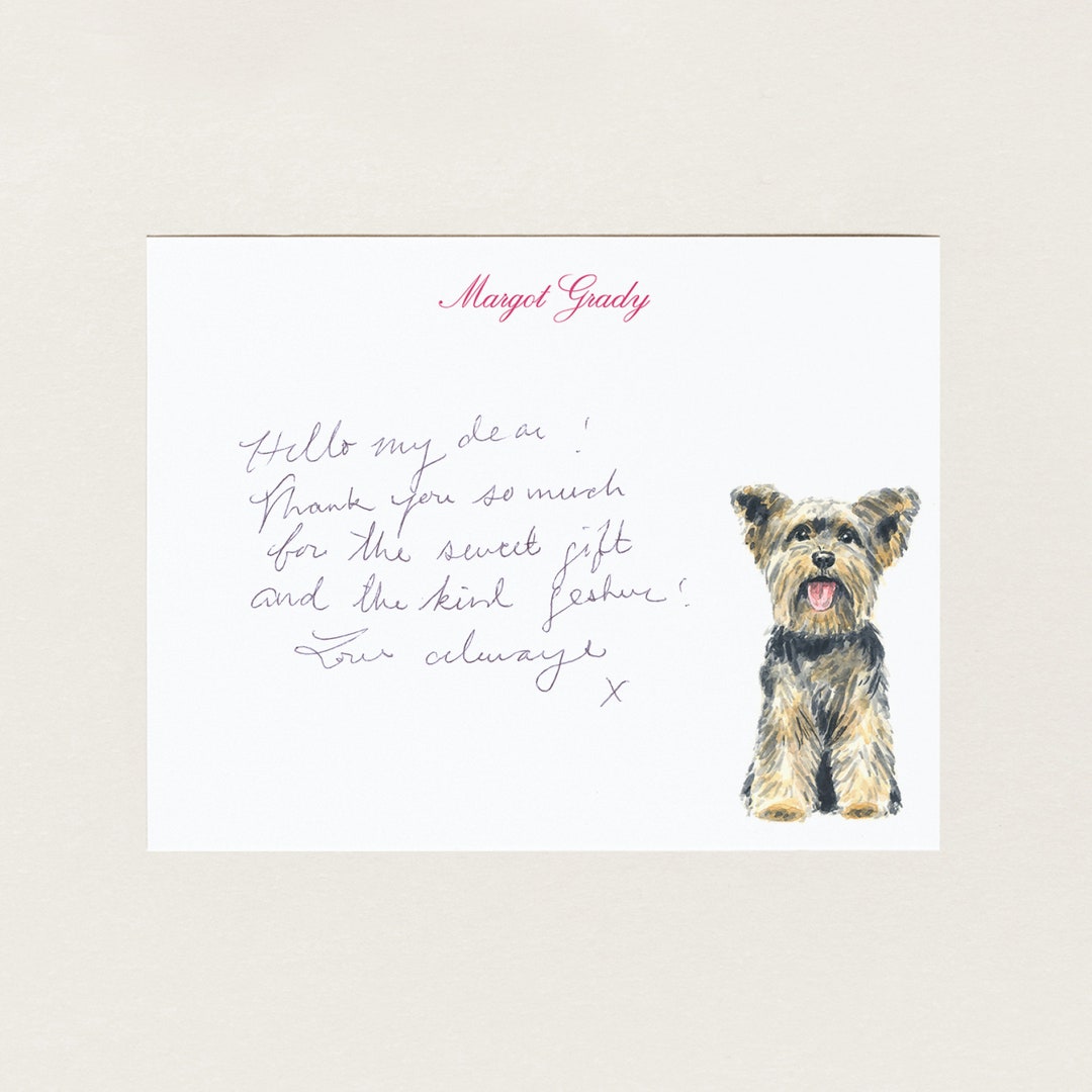 Personalized Yorkie Dog Stationery, Yorkie Blank Cards, Yorkie Thank ...