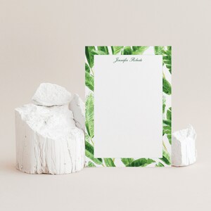 Personalized Notepad Green Banana Leaf Pattern - Your Name or Message ...