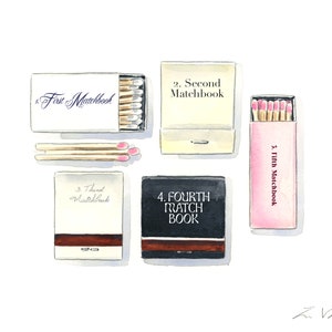 Personalized Wedding Matches Art Print, Custom Matchbook Art, Paper ...