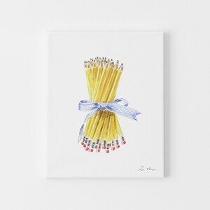 Pencil Bouquet Art Print, School Teacher Appreciation Gift, Writer ...