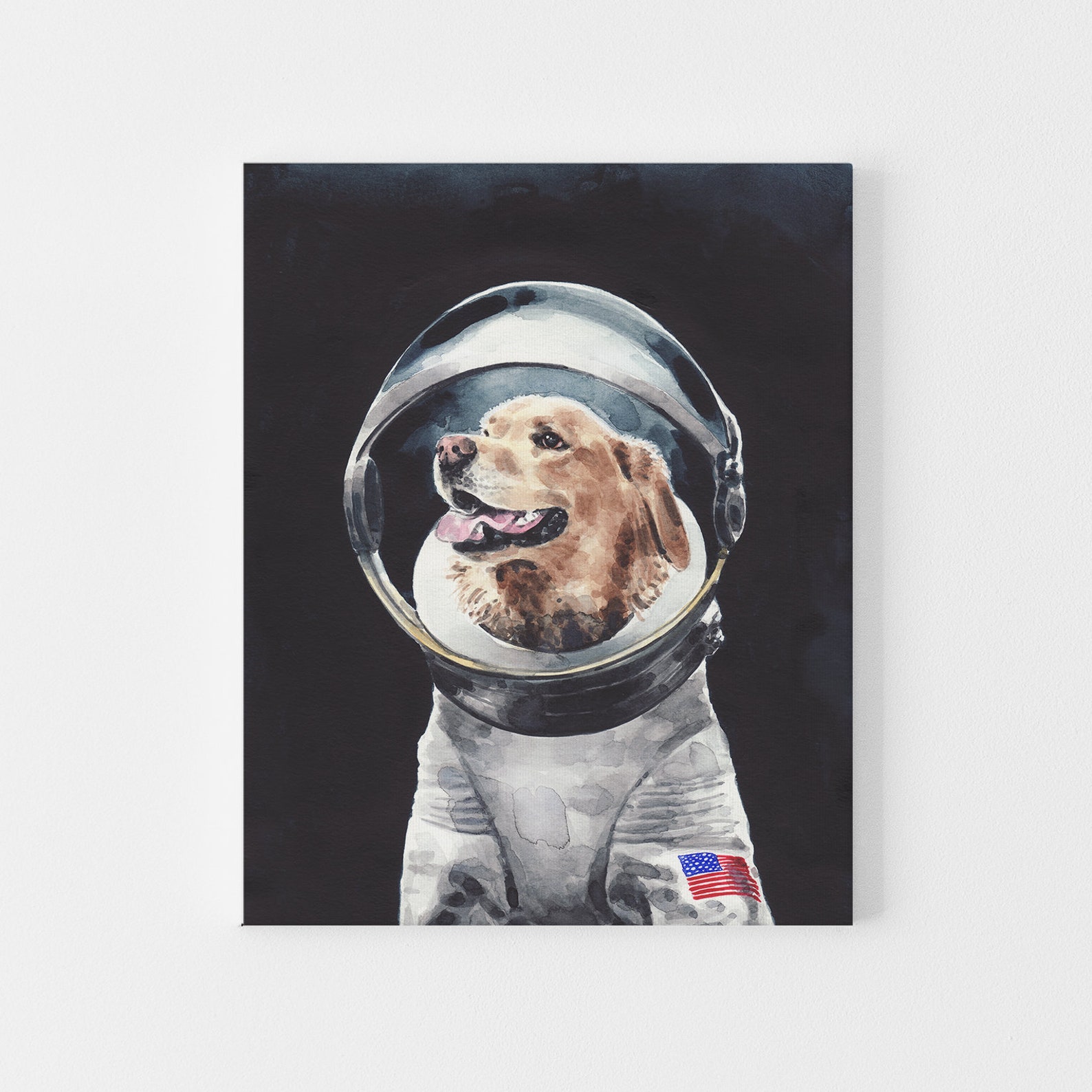 Art Print Astronaut Dog Space Themed Nursery Nursery Art - Etsy