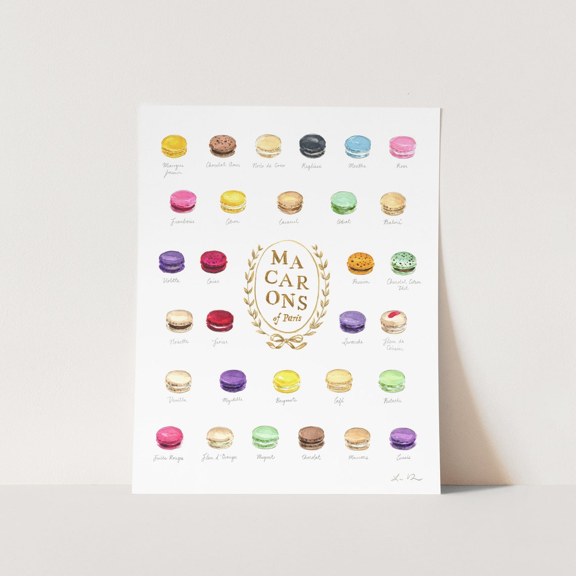 Art Print Macarons of Paris France Kitchen Illustration - Etsy