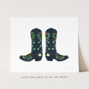 Black Cowboy Boots Notepad, Personalized Note Pad, Monogrammed ...
